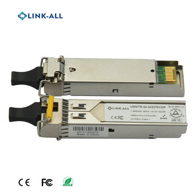 1.25G 1310NM/1490NM(1490NM/1310NM) Wavelength BIDI 60KM Transceiver With SC Connector