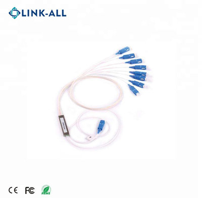 1*8 PLC Splitter 0.25mm Fiber Diameter Without Connector Steel Tube Package