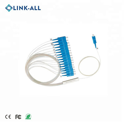 1*16 PLC Splitter 0.25mm Fiber Diameter Without Connector Steel Tube Package