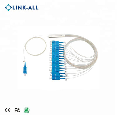 1*16 PLC Splitter 0.25mm Fiber Diameter Without Connector Steel Tube Package