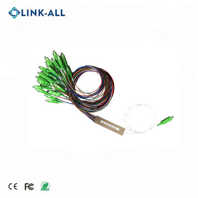 1*32 PLC Splitter 0.25mm Fiber Diameter Without Connector Steel Tube Package