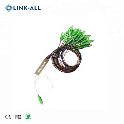 1*32 PLC Splitter 0.25mm Fiber Diameter Without Connector Steel Tube Package