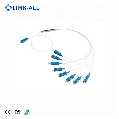 1*64 PLC Splitter 0.25mm Fiber Diameter Without Connector Steel Tube Package