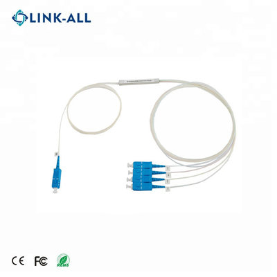 1*64 PLC Splitter 0.25mm Fiber Diameter Without Connector Steel Tube Package