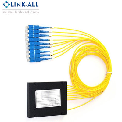 1X2/4/8/16/32/64 Optical Fiber PLC Splitters ABS Box Type with SC/UPC connector for FTTH network