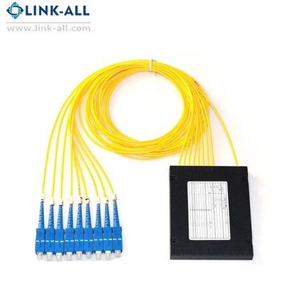 1X2/4/8/16/32/64 Optical Fiber PLC Splitters ABS Box Type with SC/UPC connector for FTTH network