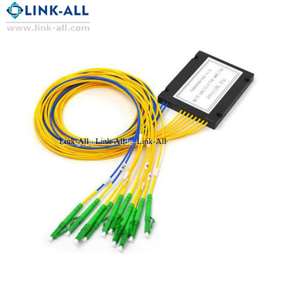 Link-all Optical Fiber PLC Splitters 2x4/8/16/32 ABS Box Type with SC/APC connector for FTTH network