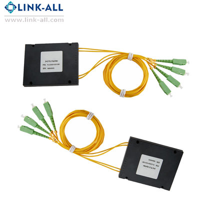 Link-all Optical Fiber PLC Splitters 2x4/8/16/32 ABS Box Type with SC/APC connector for FTTH network