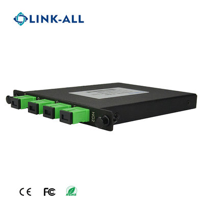 4 ports WDM module, WDM3PON, combine/split GPON/XGSPON/NGPON2 signals, low insertion loss, high isolation