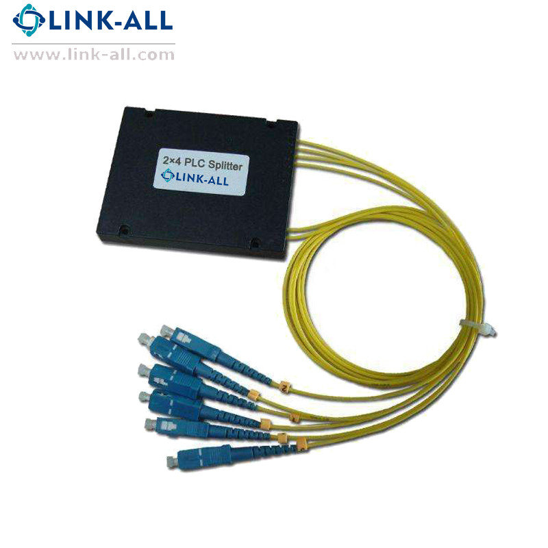Passive device fiber optic splitter 2x4 PLC Splitter ABS Box type splitter