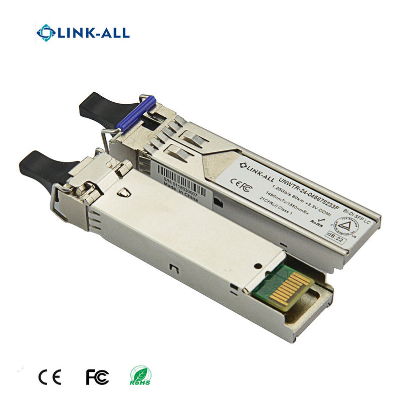 1.25G 1490NM/1550NM(1550NM/1490NM) Wavelength BIDI 80KM Transceiver With SC Connector