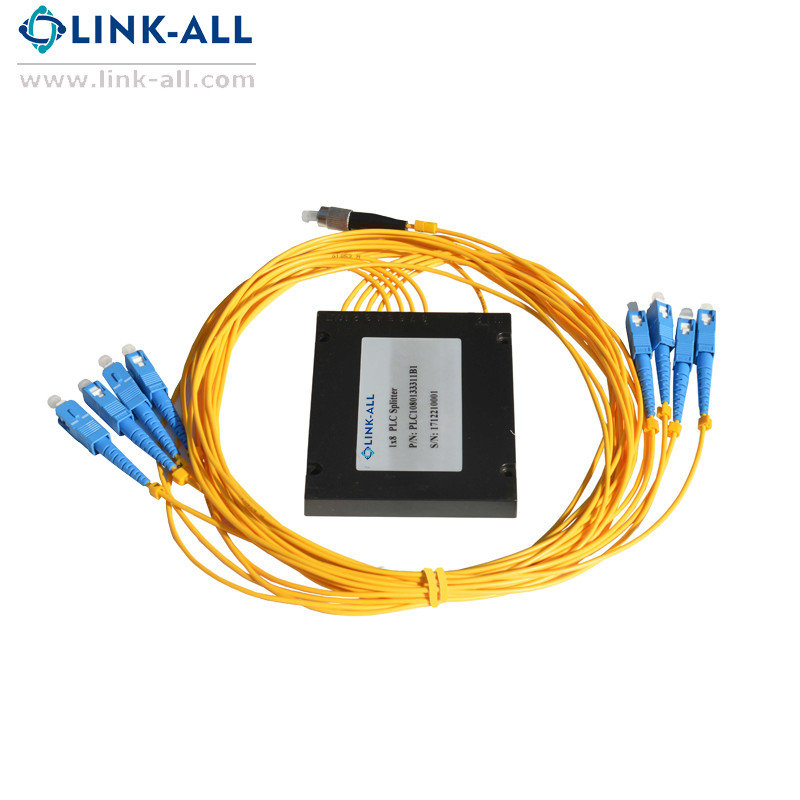 1X2/4/8/16/32/64 Optical Fiber PLC Splitters ABS Box Type with SC/UPC connector for FTTH network