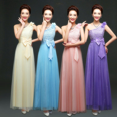 China Factory Wholesale Bridesmaids Dress One Shoulder Lace Flower Butterfly Cute Dress supplier