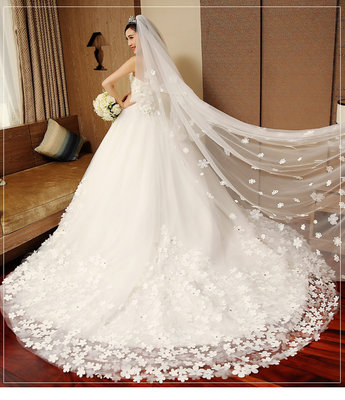 China White Appliques Lace Up Long Train Wedding Dress TSYLHS001 supplier