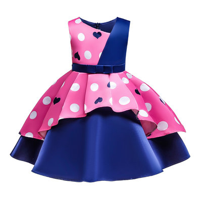 China New Arrival Pink Wave Point Heart-Shaped Flower Girl Dress Disfraz Christmas Dress Disfraz Girl Dress Christmas Clothes supplier