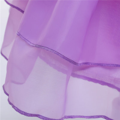 Hot Sale Toon Purple Girl Dress Bow Belt Printed Mesh Gown Princess Dress Tutu Dresses Invisible Zipper Disfraces Vestid supplier