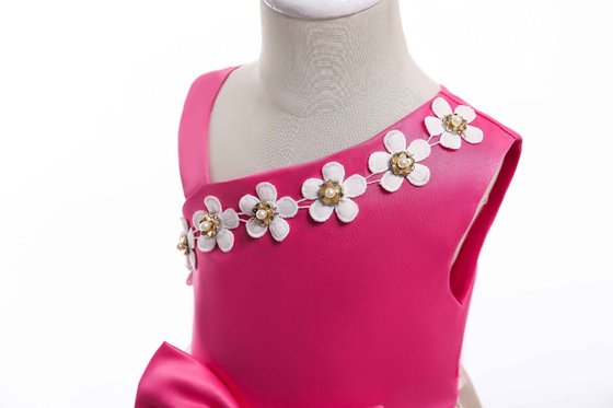 Bow Belt Dress Robe Fille Elbise Frozen Prinsess Enjurken Meisjes Vestido Menina Irregular One Shoulder Strap Dress supplier