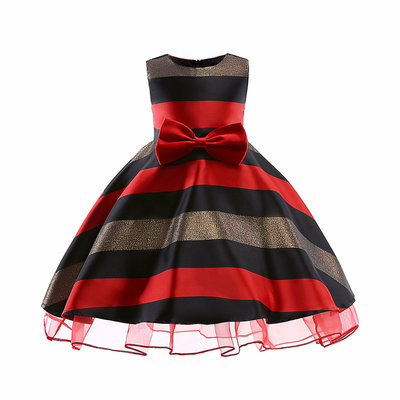 New Sukienki Dla Dziewczynek Vestidos De Novia Elsa Costume Lol Dress Horizontal Stripes Flower Girl Dress Sukienka Dzie supplier