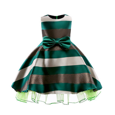 New Sukienki Dla Dziewczynek Vestidos De Novia Elsa Costume Lol Dress Horizontal Stripes Flower Girl Dress Sukienka Dzie supplier