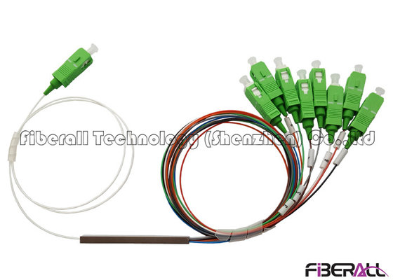 China Mini Steel Tube Fiber Optic PLC Splitter 1x8 PLC Splitter For FTTH / PON supplier