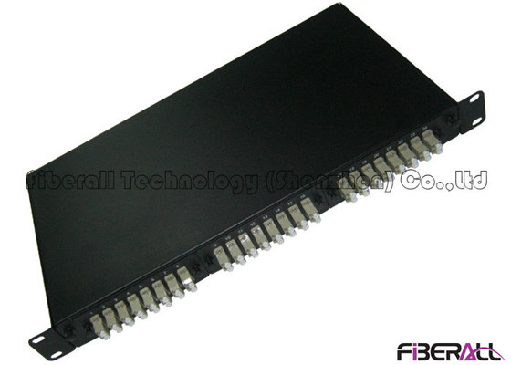 China 48 Ports Fiber Optic Patch Panel Rack Mounted With 24 Beige LC Duplex Adapter supplier