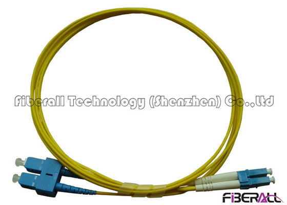 China SC To LC Fiber Patch Cable , Optical Fiber Patch Cord SM Duplex With Pulling Eye supplier