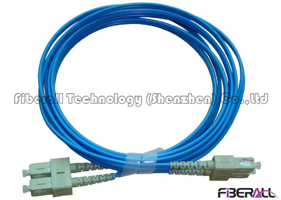 China 3.0mm Blue Jacket Fiber Optic Jumper Multimode Duplex Fiber Optic Cable Waterproof supplier