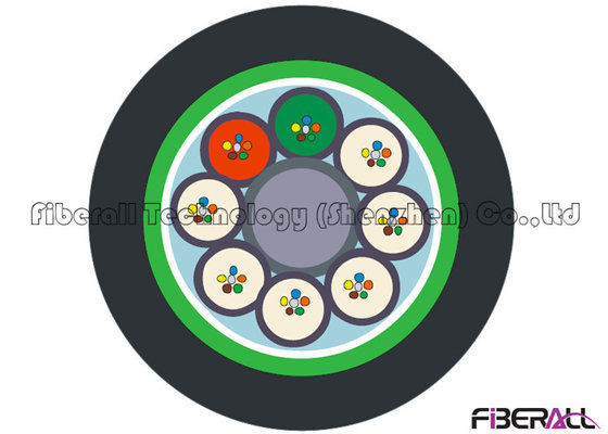 China Black Outdoor Armored Fiber Optic Cable , Overhead Fiber Optic Cable 96 Core supplier