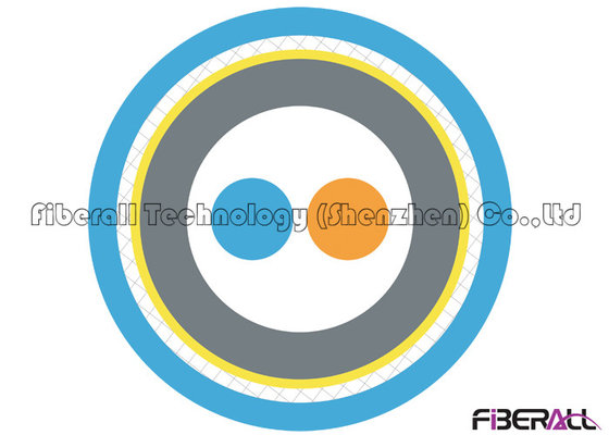 China Tight Buffer Armoured Indoor Fiber Optic Cable 2 Fibers Steel Tube Metal Braid supplier