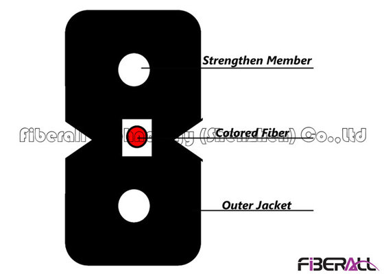 China Butterfly Optical Fiber FTTH Drop Cable , Fiber Optic Drop Cable FRP Strengthen Member supplier