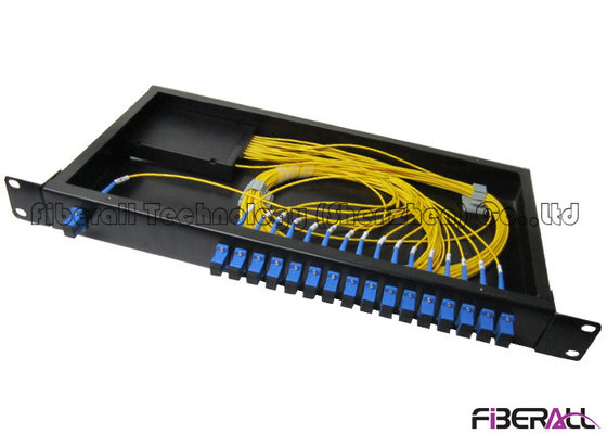China 1x16 Rack Mounted Optical Fiber Splitter 1u 19 Inch Pre-Loaded With Sc Adapter supplier