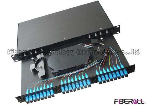 China Lightweight Fiber Optic Patch Panel Rack Mount With Changeable Adapter Plate And Sliding Rail supplier