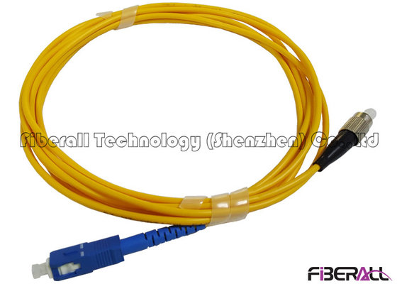China SC To FC SM Simplex Fiber Optic Jumper Optical Patch Cord With FC Short Boot supplier