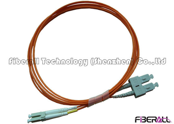 China Multimode LC To SC Duplex Fiber Optical Jumper Low Insertion Loss Patch Cord supplier