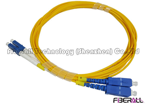 China Carrier Grade Single Mode Optical Fiber Patch Cord SC To LC Duplex Fiber Jumper supplier