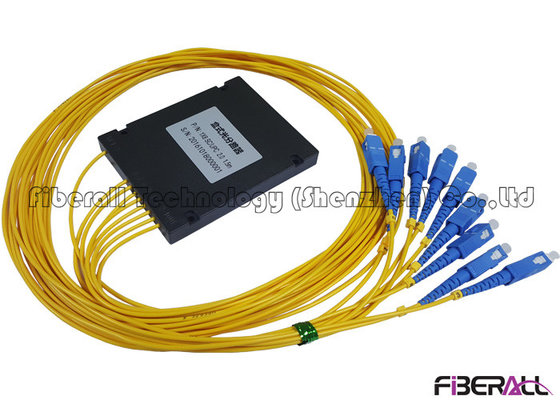 China High Accuracy ABS Type 1x8 Fiber Optic PLC Splitter For FTTH With SC Connector supplier