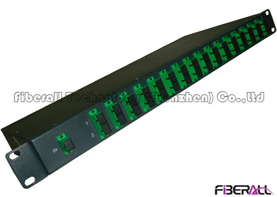 China Full Loaded 1U 19 Inch Rack Mounted Fiber Optic PLC Splitter With SC/APC Adapter supplier