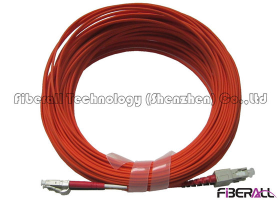 China Orange Color LC/UPC To SC/UPC Duplex Fiber Optic Jumper OM1 Or OM2 Patch Cord supplier