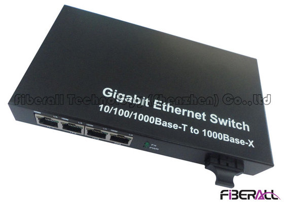 China 10/100/1000M Gigabit Ethernet Switch With SC Dual Fiber Ports And 4 RJ45 Ports supplier
