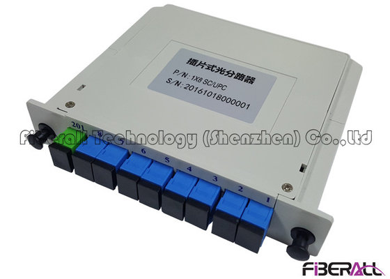 China EPON GPON BPON LGX type 1x8 Optical PLC Splitter Low Polarization Dependent Loss supplier
