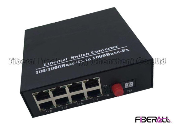 China 1000M Ethernet Switch Converter Single Fiber with 1 FC Optical Port 8 RJ45 Ports supplier