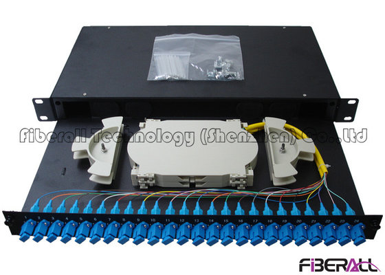 China Sliding Drawer Fiber Optic Patch Panel With Angled SC Simplex Adapter Port 24 Cores supplier