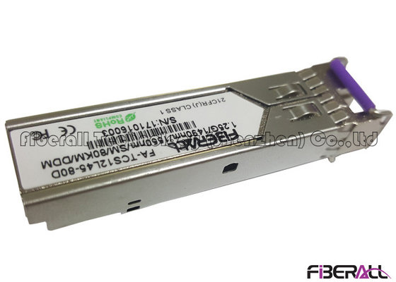 China WDM SFP Fiber Optic Transceiver Should Be Used In Pair 1.25Gbps 1490/1550nm 60KM supplier