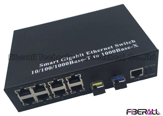 China Ring Type Gigabit Multiport Fiber Media Converter With 8 RJ45 Ports And 2 SFP Slots supplier