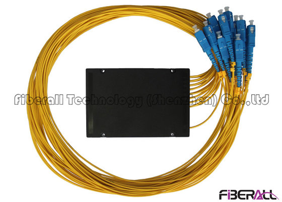 1x16 ABS Box PLC Splitter , FTTH Optical Fiber Splitter With SC Fiber Optic Connector supplier