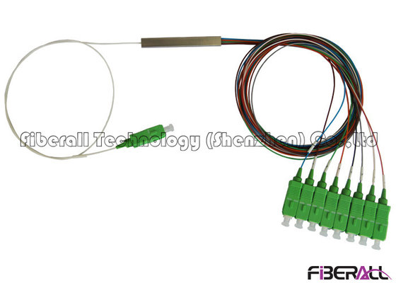 Mini Steel Tube Fiber Optic PLC Splitter 1x8 PLC Splitter For FTTH / PON supplier