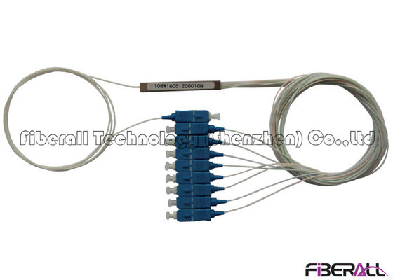 Fiber To The Home Fiber Optic PLC Splitter 1x8 With SC Fiber Optic Pigtail supplier