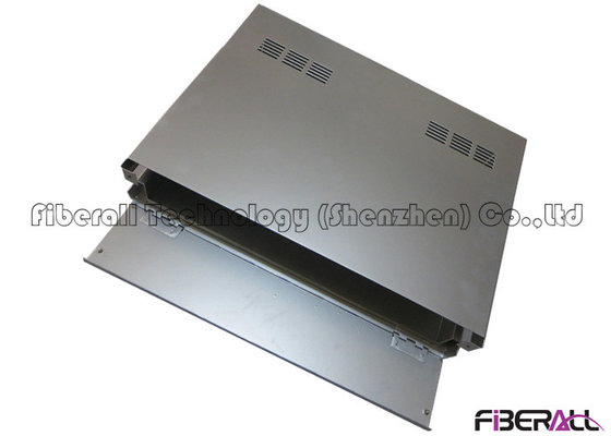 Aluminum Fiber Optic Patch Panel Rack Mounted Grey 4 Entry Ports Dust Proof supplier