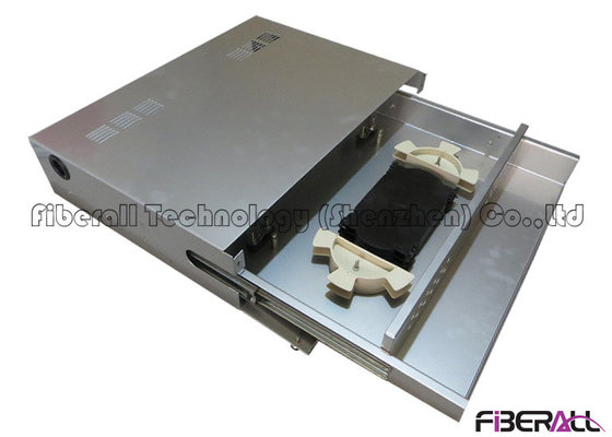Aluminum Fiber Optic Patch Panel Rack Mounted Grey 4 Entry Ports Dust Proof supplier