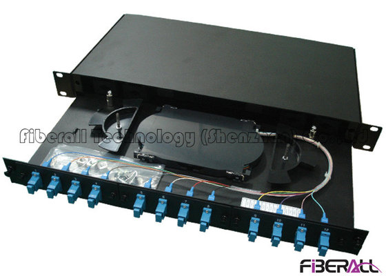 1U Height 19” Width Optical Fiber Patch Panel With 12 SC Adapter And Pigtail supplier